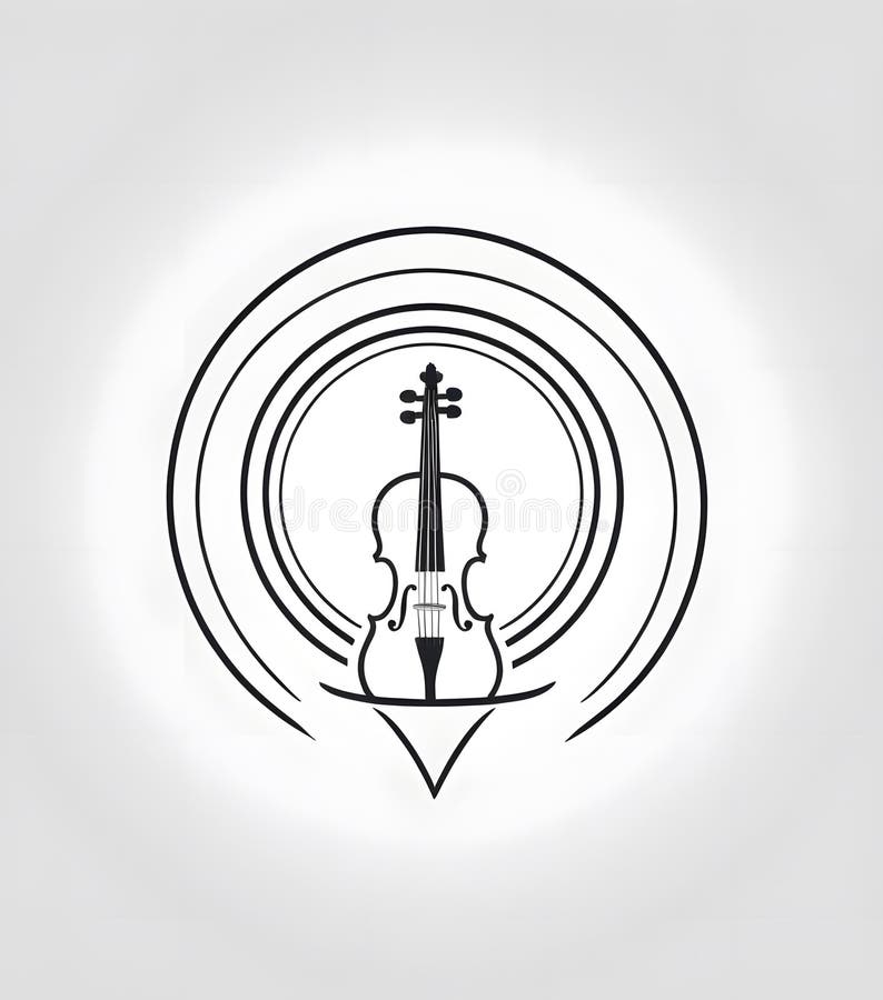 Minimalist Violin Logo Circle White Background Stock Photos - Free ...
