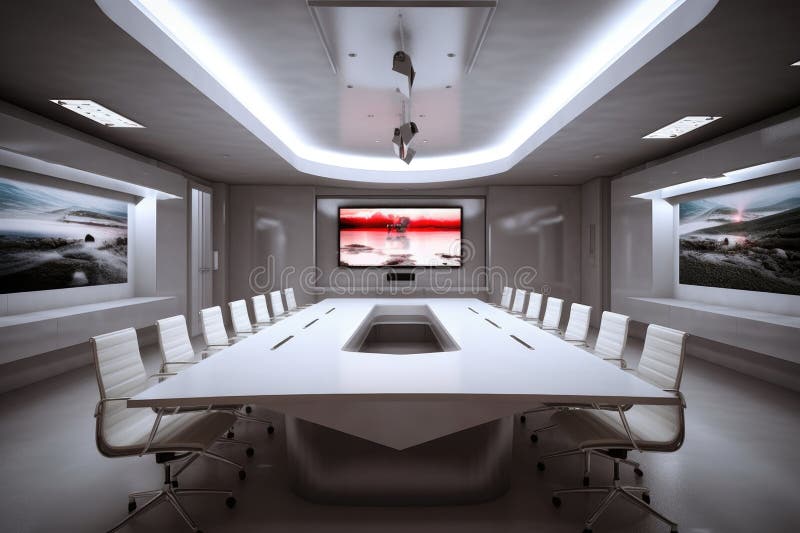 Minimalist Virtual Conference Room Design Stock Illustration ...