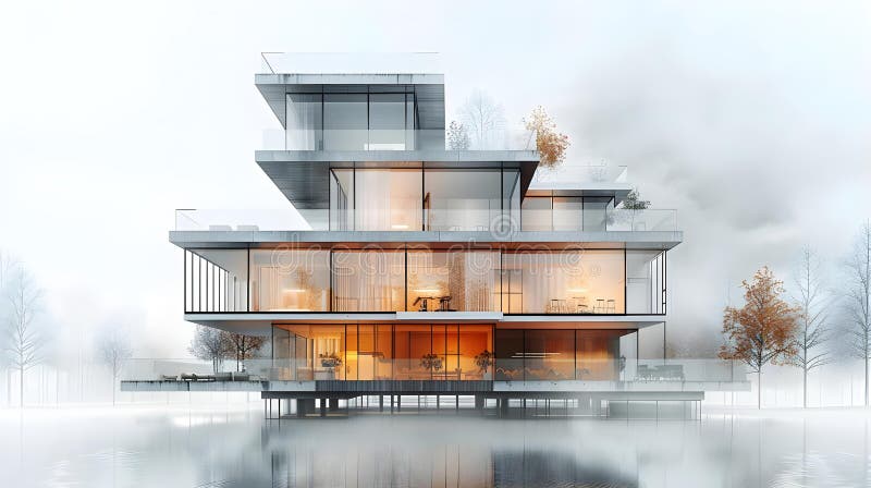 Minimalist Vision: Architectural Marvel Meets Graphic Artistry. Concept ...