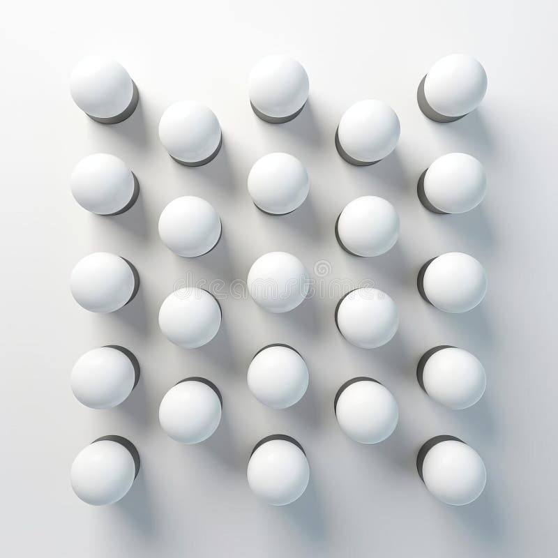 Minimalist Visual Elegance: Array of White Spheres on Background Stock ...