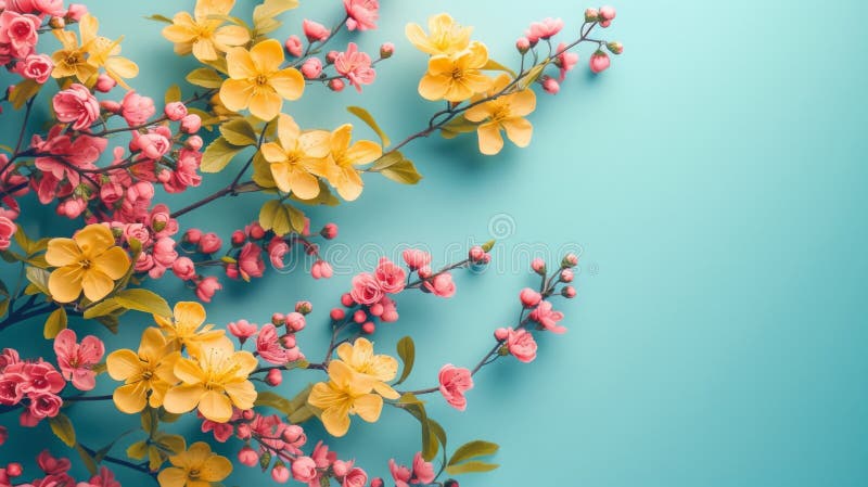 Minimalist Vivid Advertisment Spring Background with Copy Space Stock ...