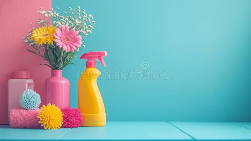 Minimalist Vivid Advertisment Spring Cleaning Background with Copy ...