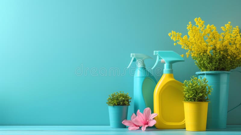 Minimalist Vivid Advertisment Spring Cleaning Background with Copy ...