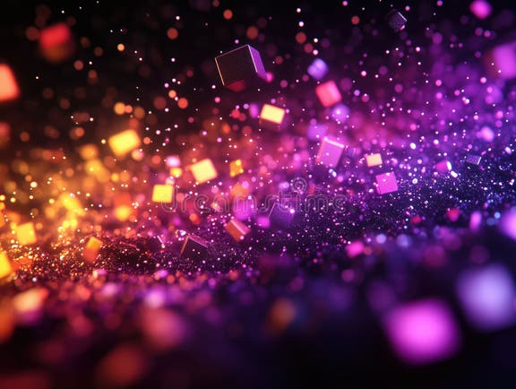 Minimalist Void with Neon Square Pixels Stock Illustration ...