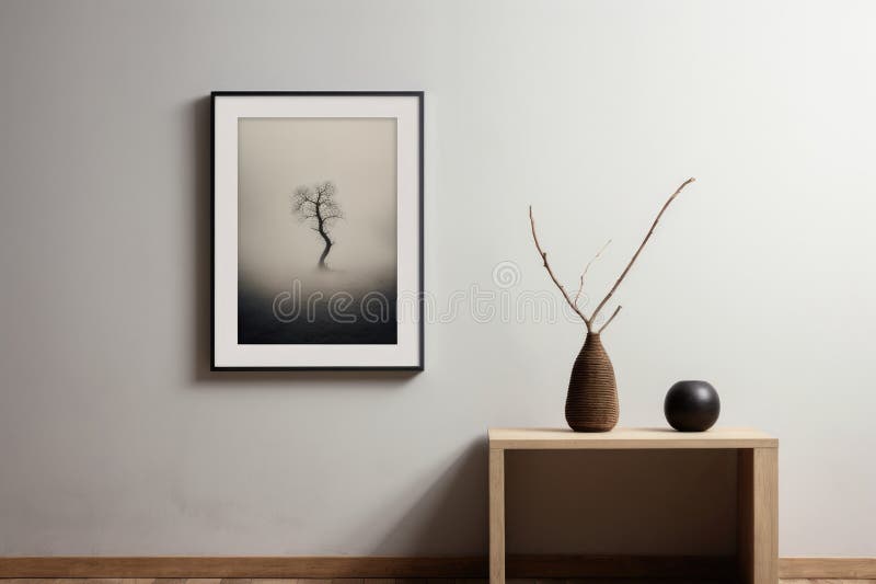 Minimalist Wall Art in a Simple Frame Stock Illustration - Illustration ...