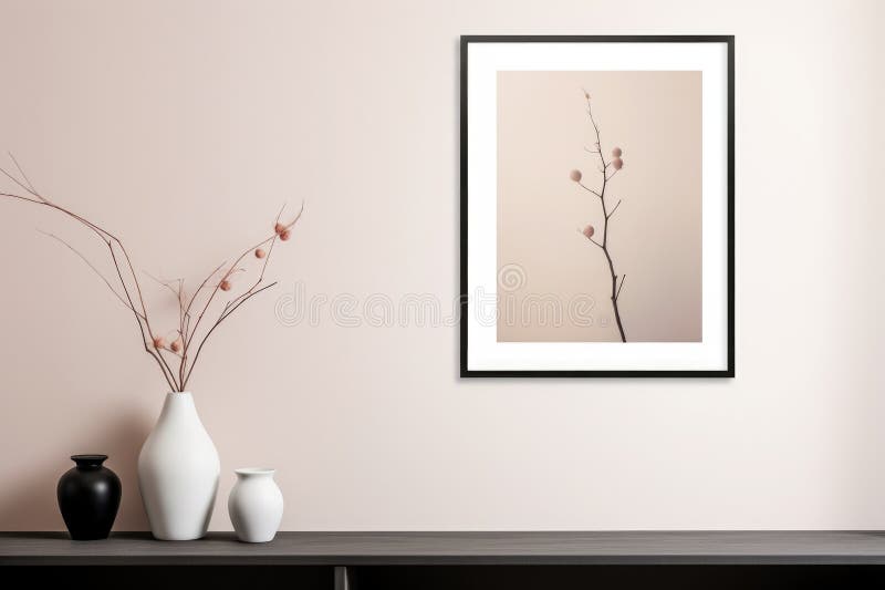 Minimalist Wall Art in a Simple Frame Stock Illustration - Illustration ...