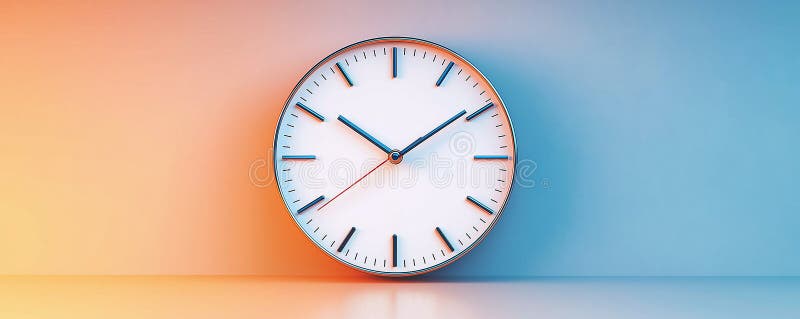 A Minimalist Wall Clock on a Gradient Background Symbolizing Time ...