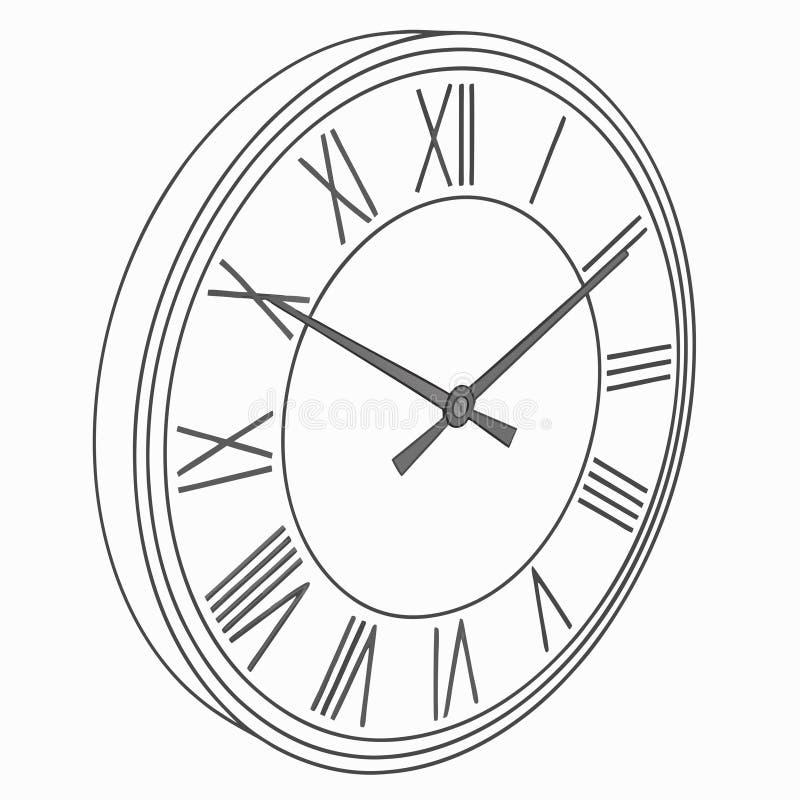 Minimalist Wall Clock with Metallic Finish Stock Vector - Illustration ...