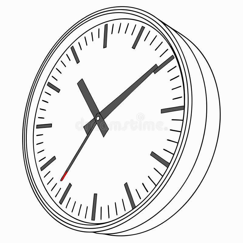 Minimalist Wall Clock with Metallic Finish Stock Vector - Illustration ...