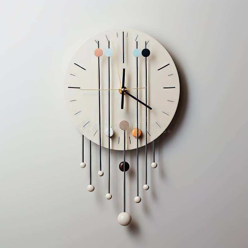 Minimalist Wall Clock with a Unique Design, Featuring Pastel-colored ...