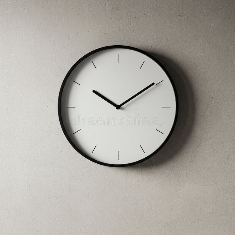 Minimalist Wall Clock with a White Face and No Numerals, Featuring Thin ...