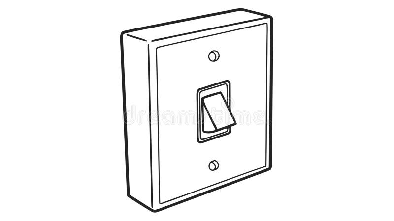 Minimalist Wall Light Switch Icon, Straight View, Vector Design ...