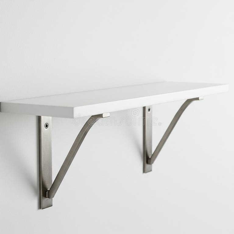 A Minimalist Wall-mounted Shelf Features a Sleek White Horizontal Board ...