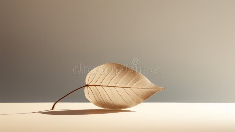 Dry Leaf with Shadow Minimalist Wallpaper Stock Illustration ...