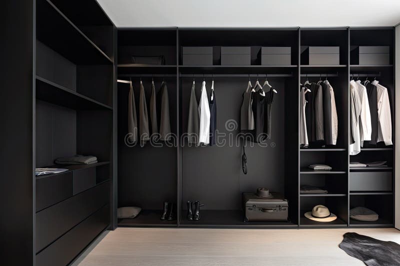 Minimalist Wardrobe, with a Variety of Different Colors, Patterns and ...