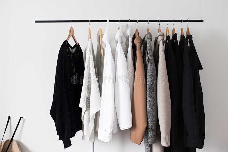 Minimalist Wardrobe with Mix of Basics and Statement Pieces Stock ...