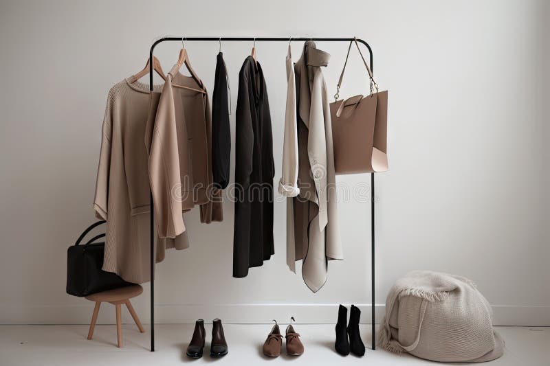 Minimalist Wardrobe with Mix of Simple and Statement Pieces Stock ...