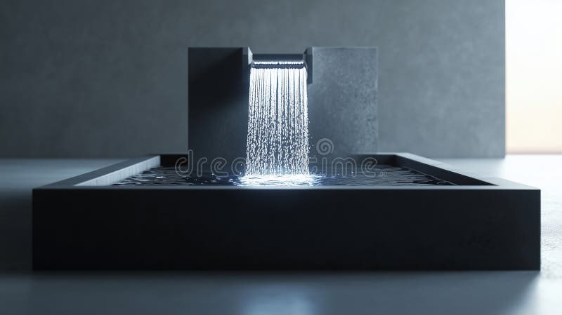 A Minimalist Water Feature with a Modern Design, Featuring a Sleek ...