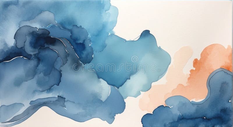 A Minimalist Watercolor Pattern with a Blue Gradient, Creating an ...