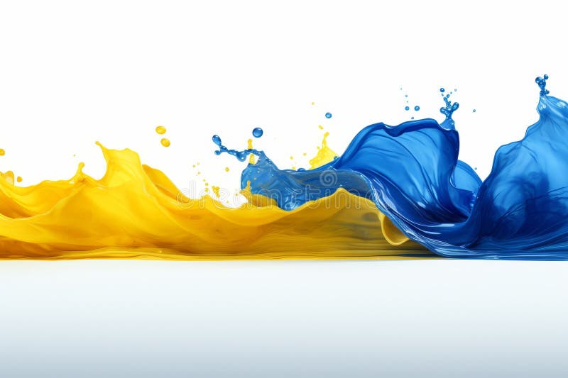 Minimalist Waterfall Design Featuring Blue Tones and Bright Yellow ...
