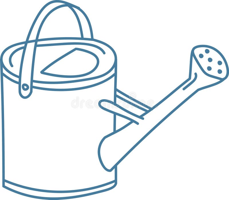 Minimalist Watering Can Outline Stock Illustration - Illustration of ...