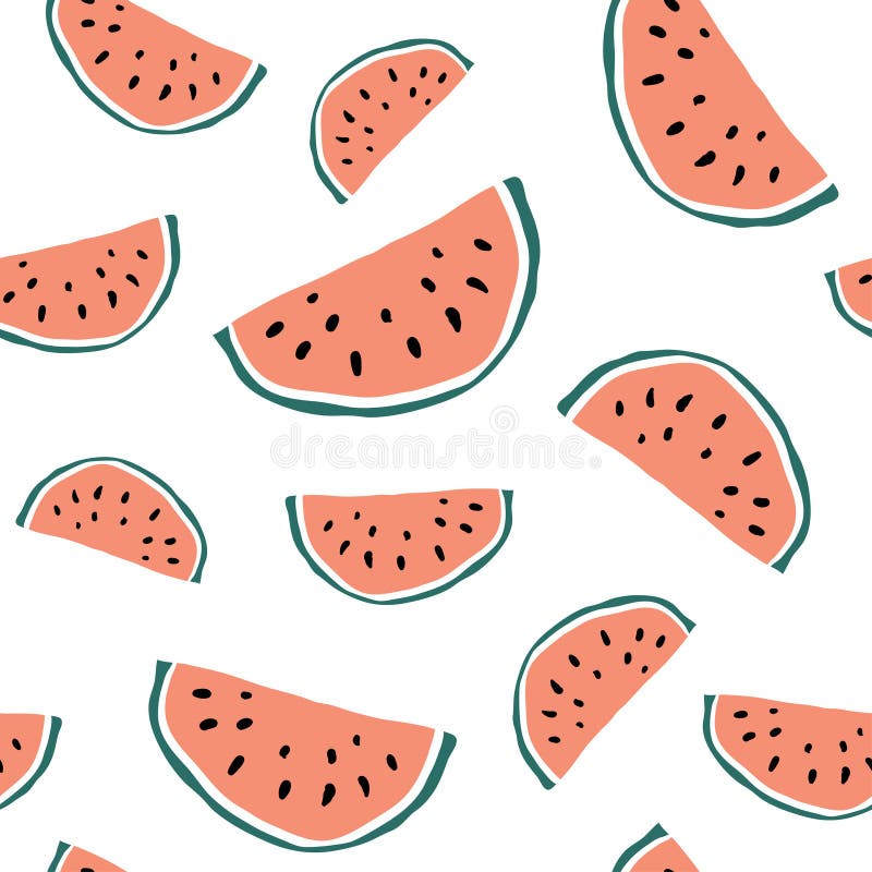 Minimalist Watermelon High Quality Seamless Pattern. Cute Seamless ...