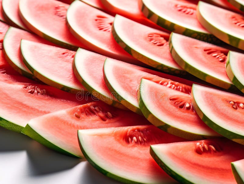 Minimalist Watermelon Slices on White Background - Graphic Shapes ...