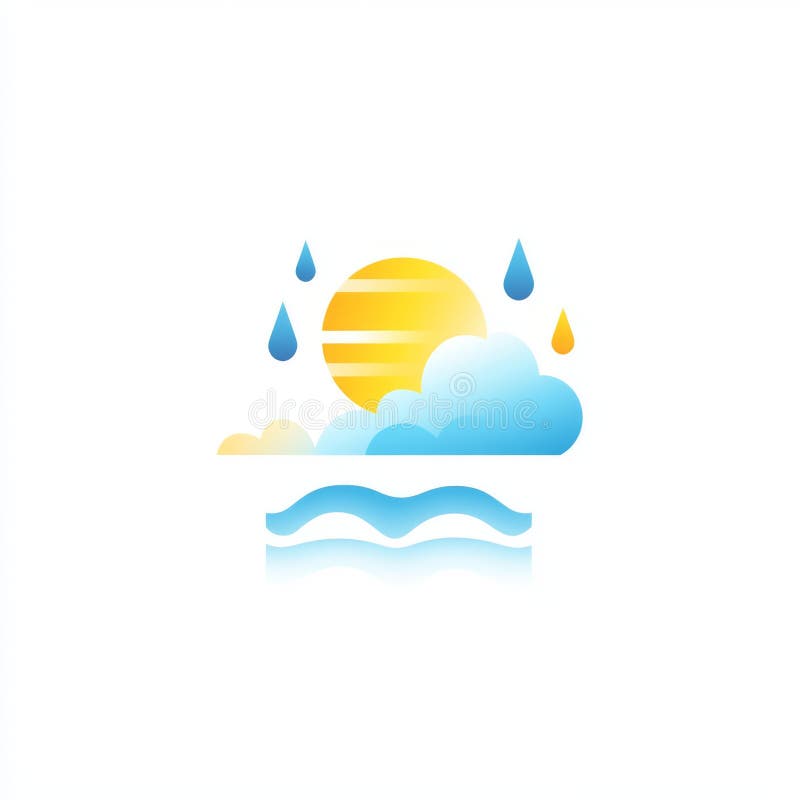 Minimalist Weather Forecast Logo Stock Illustration - Illustration of ...