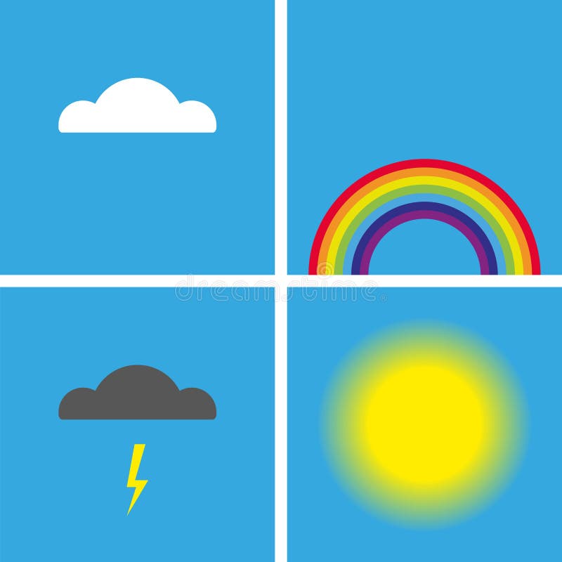 Minimalist weather set stock vector. Illustration of blue - 214020993