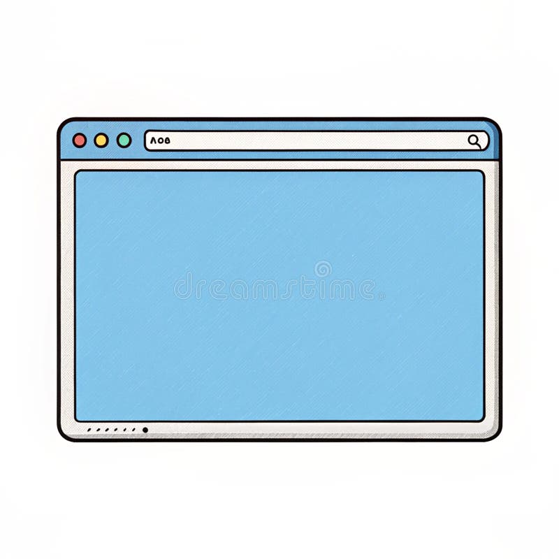 Minimalist Web Browser Window on Blue Background Vector Stock ...