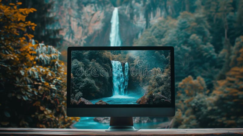 Minimalist Web Design with Nature-Themed UI on Desktop Mockup for ...