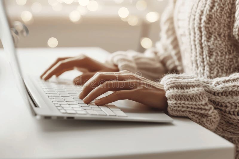 Minimalist Web Design Studio Banner with Woman Typing on Laptop Stock ...
