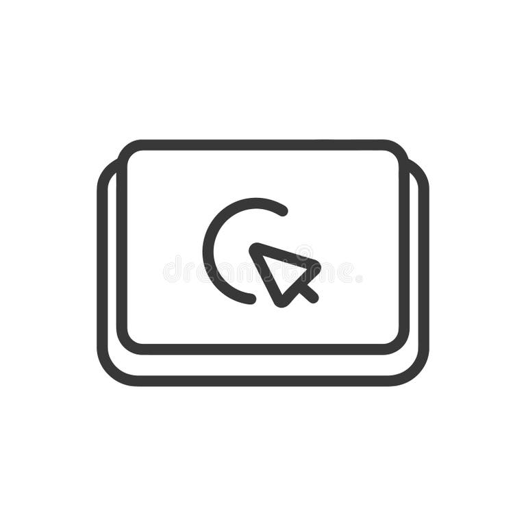 Rotating Cursor Icon on Square Button Digital Interface Element Stock ...