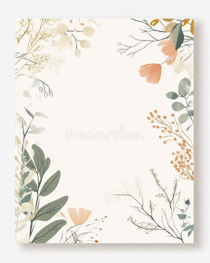 Minimalist Wedding Program Design with Elegant Botanical Border Fonts ...