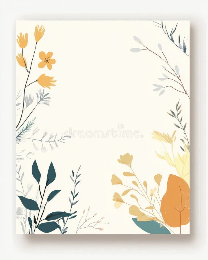 Minimalist Wedding Program Design with Elegant Botanical Border Fonts ...