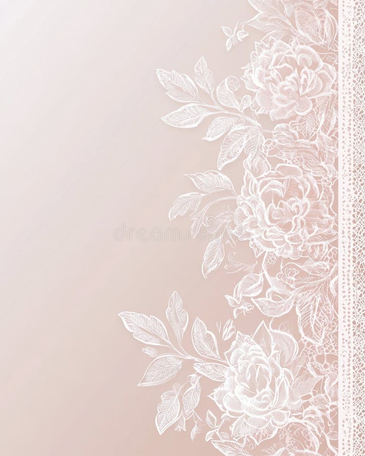 Minimalist Wedding Program Design with Lace Border and Pastel Colors ...