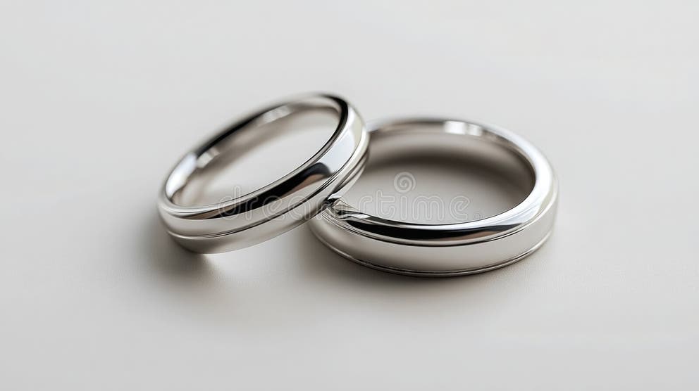 Minimalist Wedding Rings with Simple Design and Clean Lines on Plain ...