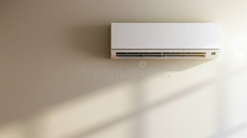 Minimalist White Air Conditioning Unit Mounted on a Plain Wall. Concept ...