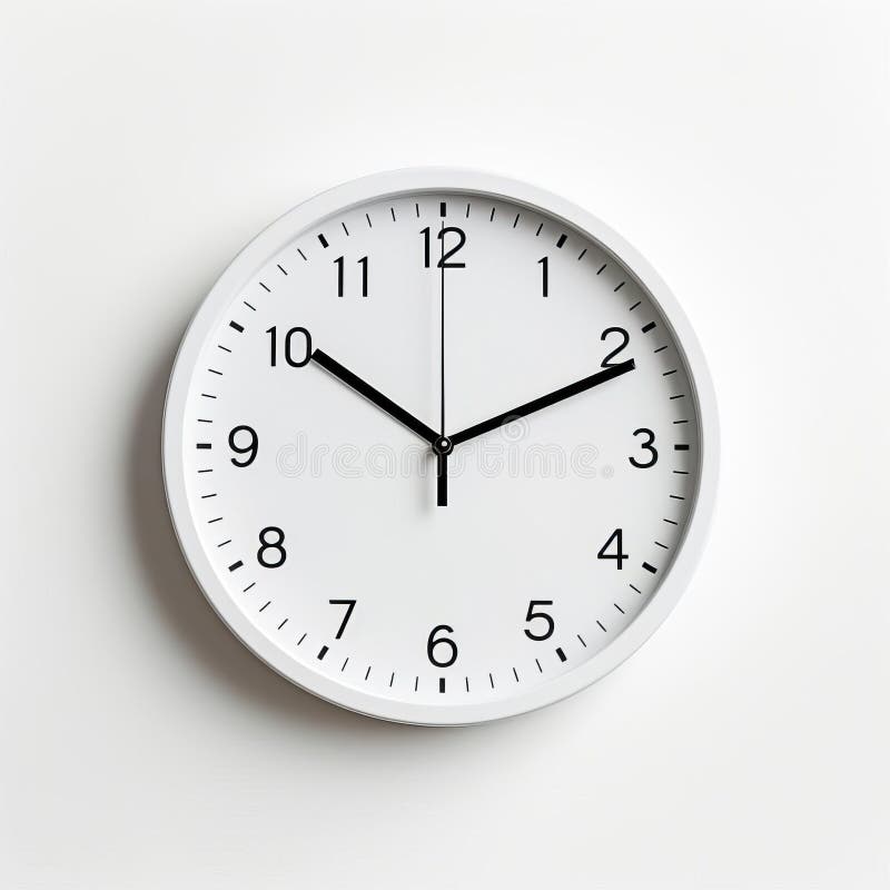 Minimalist White Analog Clock on Plain Background Photo Stock ...