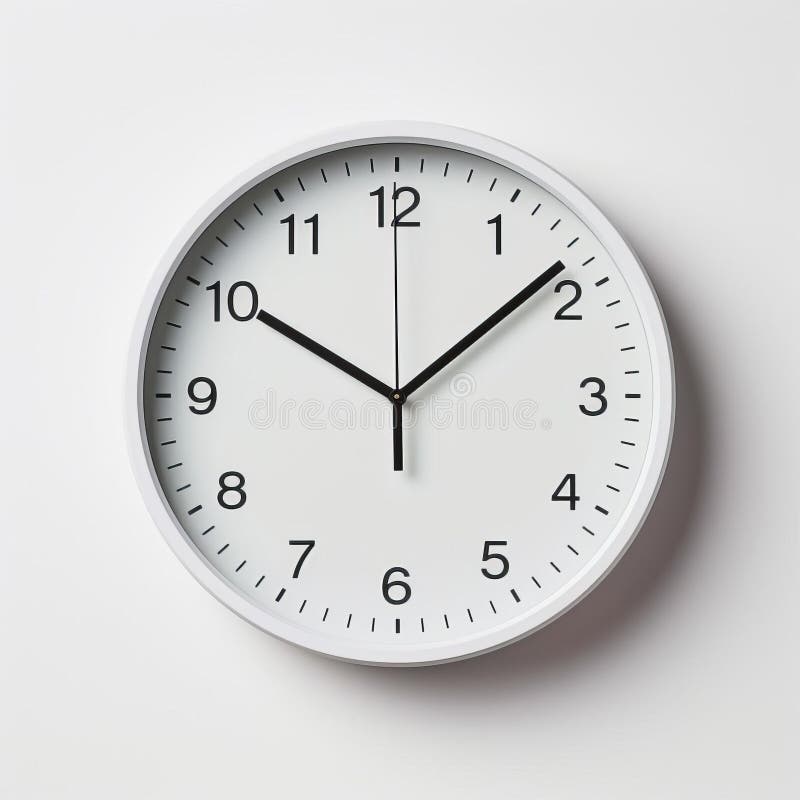 Minimalist White Analog Clock with Sleek Modern Design Stock ...