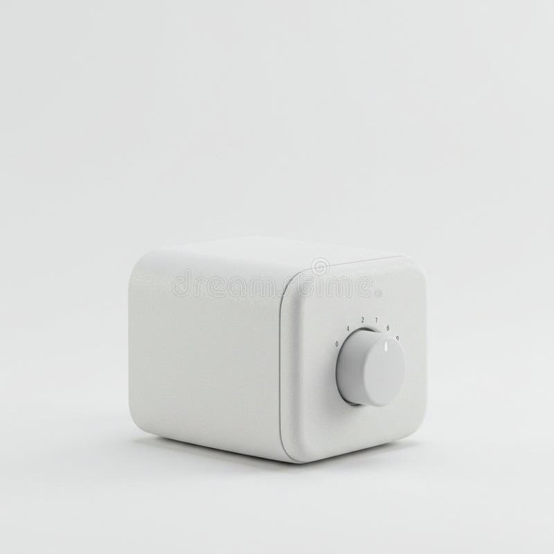 A Minimalist White Appliance with a Cube-like Shape, Featuring a Smooth ...