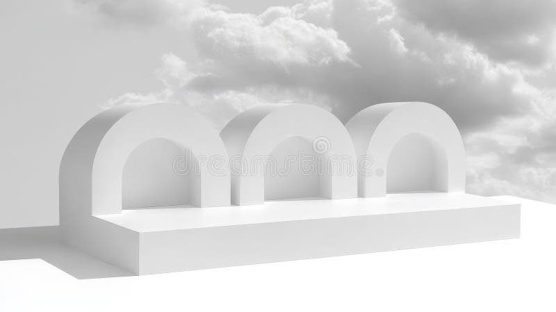 Minimalist White Arch Product Display Stand Generated Using AI. Stock ...