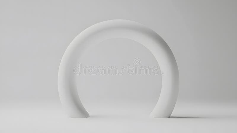 Minimalist White Arch Sculpture on Light Background Stock Illustration ...