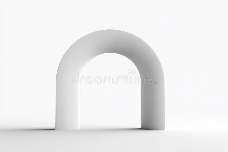 Minimalist White Arch Sculpture with Smooth Curves Displayed Against a ...