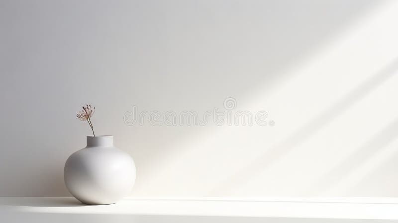 Minimalist White Backdrop with Soft Shadows Stock Illustration ...