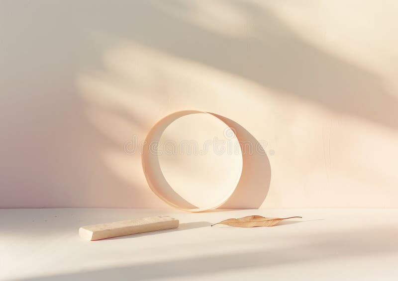 Minimalist White Background with Soft Pastel Colors and Simple Objects ...
