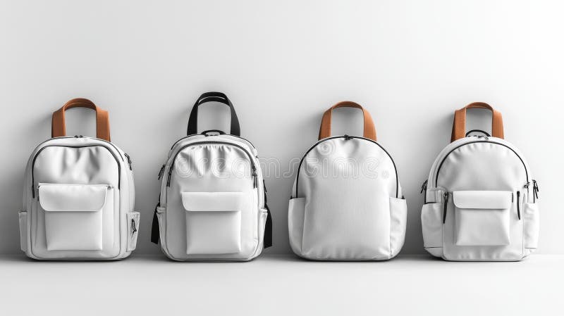 Minimalist White Backpacks Display Generative AI Stock Illustration ...