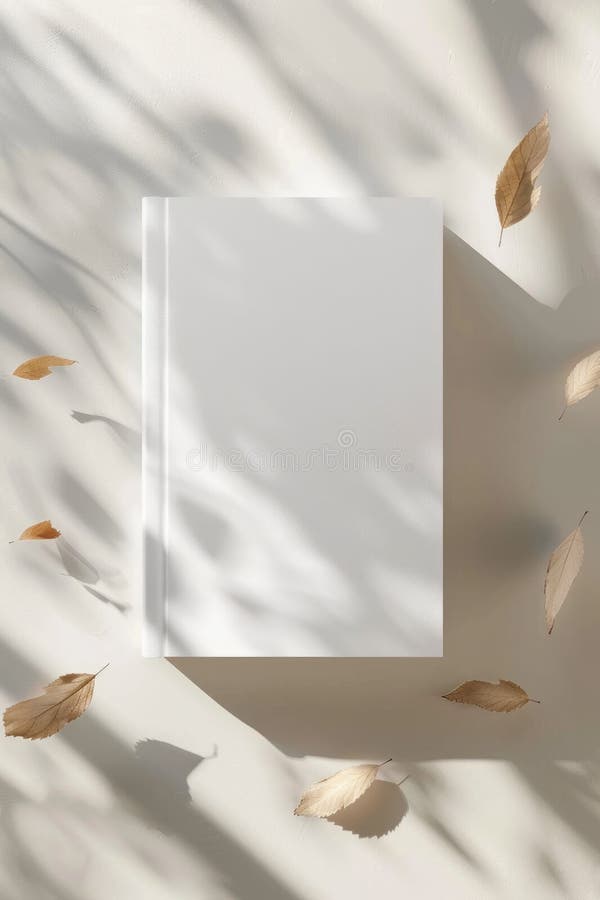 Minimalist White Book Cover with Elegant Shadow Play Stock Illustration ...