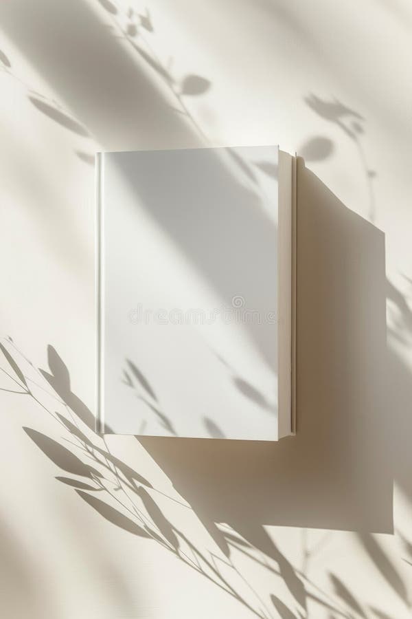 Minimalist White Book Cover with Elegant Shadow Play Stock Illustration ...
