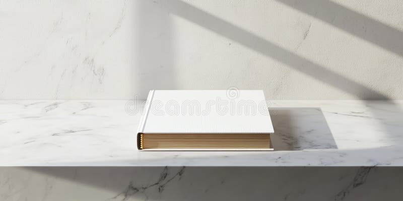 Minimalist White Book on Shelf Simple Background Texture Stock ...